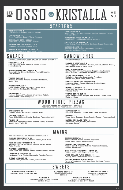 Menu – Osso-Kristalla