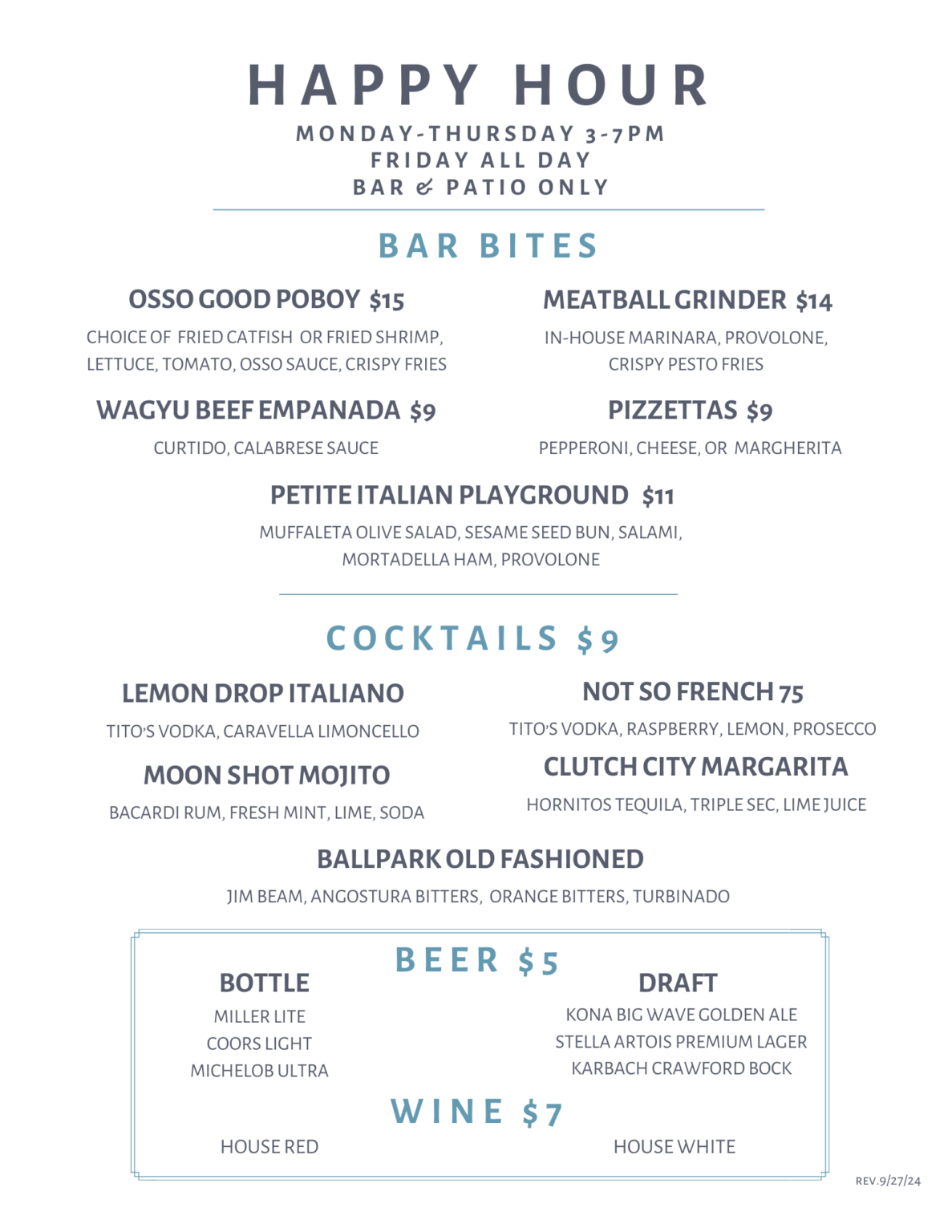 Happy Hour – Osso and Kristalla